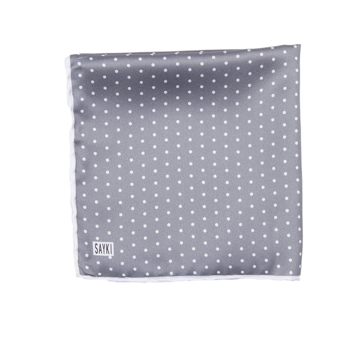 Classic Diagonal Dot Gray Pocket Square – SAYKI