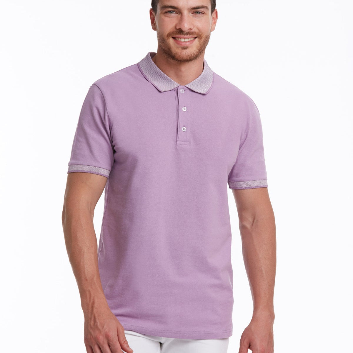 Regular Fit Lilac Basic Cotton Polo T-Shirt – SAYKI