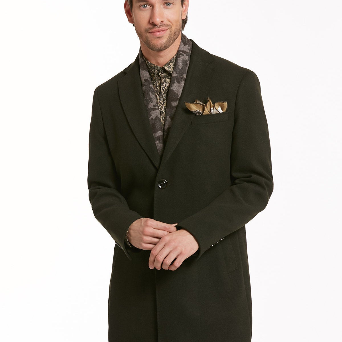 Regular Fit Notch Lapel Khaki Overcoat – SAYKI