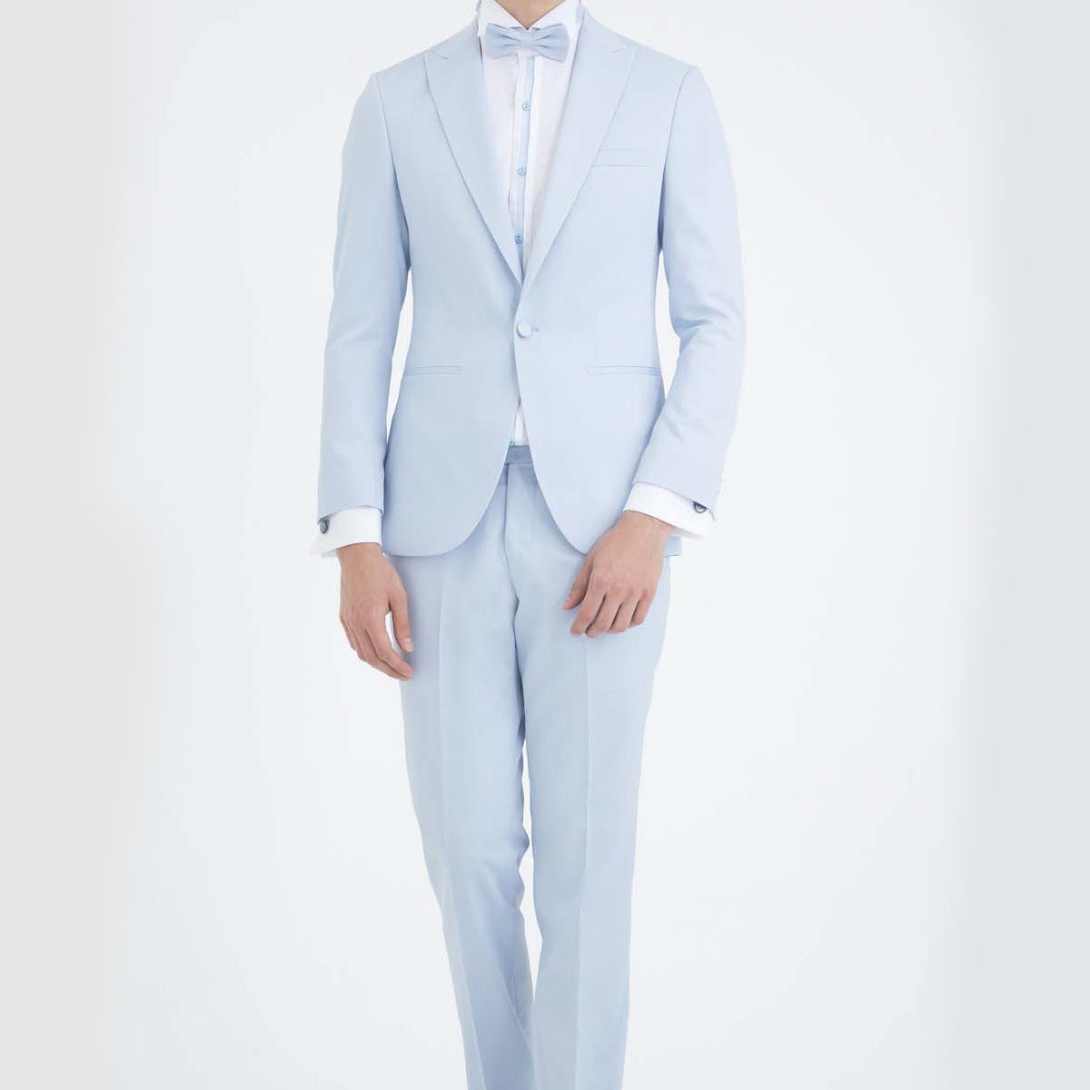 Slim Fit Ice Blue Peak Lapel Classic Tuxedo – SAYKI